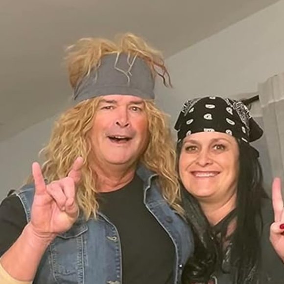 Karlery | Hair | Men Women Orange Mix Blonde Metal Long Curly Rocker ...